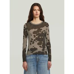 G-Star Raw T-Shirt G-STAR "Allover Print Slim T-Shirt", Damen, Gr. L, gr&uuml;n (turf forest camo), Obermaterial: 100% Baumwolle, Shirts T-Shirt