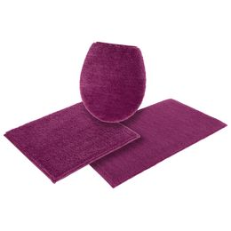 Badematte OTTO HOME "Vanessa, Badvorleger, Badezimmer Teppich" Gr. 12, lila (beere), H:10mm, Polyester, Badematten, Badematte, Badteppich, weiche Haptik, unifarben