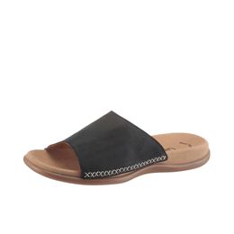 Pantolette Gabor, Damen, Gr. 36 (3,5), blau (nachtblau), Nubukleder, Schuhe Pantolette, Keilabsatz, Sommerschuh, Schlappen in schlichter Form