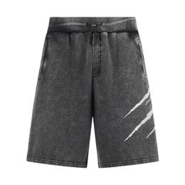 Shorts Plein Sport "Washed Shorts Crackle Scratch", Herren, Gr. L, US-Gr&ouml;&szlig;en, 02, schwarz, Stoff: 100% Baumwolle, Hosen Shorts