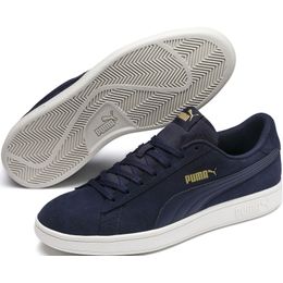 Sneaker Puma "Puma Smash v2", Damen, Gr. 44, navy, Leder, Synthetik, Schuhe Sneaker, f&uuml;r vielseitige Aktivit&auml;ten, atmungsaktiv, mit Schn&uuml;rung