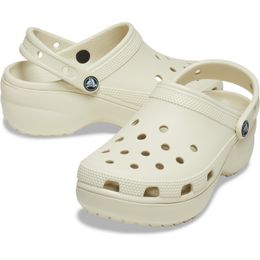 Clog Crocs "Classic Platform Clog W", Damen, Gr. 36, beige, Obermaterial: 50% Polyester PES. 50% Sonstiges Material (Ananasfaser) AM_PF ., Schuhe Clog