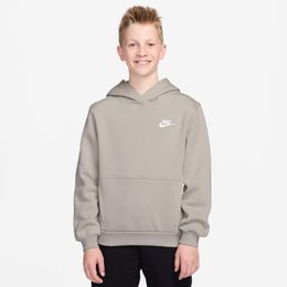 Kapuzensweatshirt Nike Sportswear "K NSW CLUB FLC HDY LBR", M&auml;dchen, Gr. M, beige (cream ii, wei&szlig;), angeraute Sweatware, Obermaterial: 80% Baumwolle, 20% Polyester, unifarben, Basic normal, Rundhals, angesetztes B&uuml;ndchen, Sweatshirts, f&uuml;r Jugendliche, mit K&auml;ngurutasche, Basic-Passform