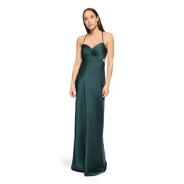 Cocktailkleid Vera Mont "Damen mit Cut-Outs", Damen, Gr. 34, Normalgr&ouml;&szlig;en, gr&uuml;n (dusty slate), Satin, Obermaterial: 100% Polyester. Futter: 100% Polyester, figurbetont lang, Kleider