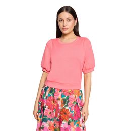 Kurzarmshirt Vera Mont "Damen mit Rundhalsausschnitt", Damen, Gr. 36, peach lime, Jersey, Obermaterial: 50% Polyester, 44% Viskose, 6% Elasthan, figurbetont normal, Shirts