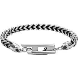 Armband Diesel "Schmuck Geschenk Edelstahl Nylon Armschmuck CHAIN", schwarz (edelstahlfarben, schwarz), Armb&auml;nder, Damen, 22cm, Edelstahl Nylon, Edelstahl, Nylon, Armband
