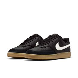Sneaker Nike Sportswear "COURT VISION LO", Herren, Gr. 47,5, schwarz, sail, gum light braun, Synthetik, Textil, Schuhe Sneaker