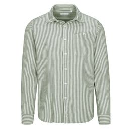 Langarmhemd BASEFIELD, Herren, Gr. L (41/42), Normalgr&ouml;&szlig;en, gr&uuml;n gestreift, Obermaterial: 100% Baumwolle., gestreift, Hemden