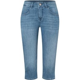Caprijeans MAC "CAPRI summer clean", Damen, Gr. 34, L&auml;nge 17, summer blau authentic used, Denim/Jeans, Obermaterial: 97% Baumwolle, 3% Elasthan, unifarben, schmal 3/4-L&auml;nge, Jeans, mit Stretch