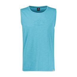 Muskelshirt Lerros "Luftiges Tanktop aus Baumwolle mit trendigem Slogan-Print", Herren, Gr. L, reef blau, 100% Baumwolle, Rundhals, Shirts