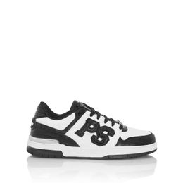Laufschuh Plein Sport "Low-Top Sneakers PS Cocco", Damen, Gr. 35, Normalschaft, 0102, wei&szlig;, schwarz, Schuhe Laufschuh