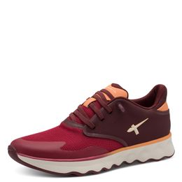 Slip-On Sneaker Tamaris "Nowana", Damen, Gr. 36, rot kombiniert, Lederimitat, Synthetik, Textil, unifarben mit Farbeinsatz, Schuhe, Freizeitschuh, Halbschuh, Slipper mit Ortholite-Ausstattung