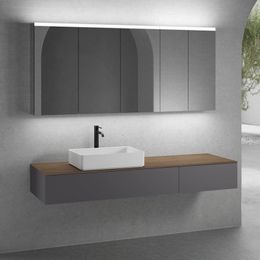 neoro n50 M&ouml;belanlage B: 180 cm mit 2 Ausz&uuml;gen, Waschtisch B: 58 cm wei&szlig; matt, mit Spiegelschrank f&uuml;r die Schweiz,,