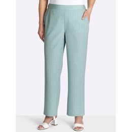 Webhose sheego, Damen, Gr. 56, Normalgr&ouml;&szlig;en, gr&uuml;n (kalkmint, ecru, gestreift), 63% Polyester, 33% Viskose, 4% Elasthan, gemustert, gestreift, Hosen
