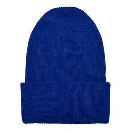 Beanie Flexfit "Flexfit Accessoires Recycled Yarn Ribbed Knit Beanie", Herren, Gr. onesize, royalblau, Kunstfaser, M&uuml;tzen Beanie