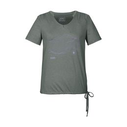 T-Shirt Killtec "KOS 497 WMN TSHRT", Damen, Gr. 36, mittelgrau, Obermaterial: 88% Polyester, 12% Elasthan, V-Ausschnitt, Shirts T-Shirt, Weiches, strapazierf&auml;higes Funktionsshirt mit Kordelzug