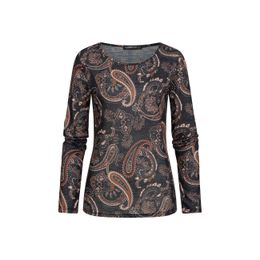 Longsleeve CLOUD 5IVE "CLOUD 5IVE Langarm Shirt Longsleeve mit Paisley Print", Damen, Gr. L, schwarz, rose, 95% Polyester, 5% Elasthan, normal, Balconnet, Shirts