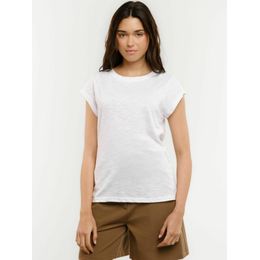 Kurzarmhemd LIBERT&Eacute; ESSENTIEL "Libert&eacute; Essentiel T-shirt ULLA", Damen, Gr. XXL, Normalgr&ouml;&szlig;en, wei&szlig;, Obermaterial: 65% Baumwolle, 35% Polyester - PES, Hemden