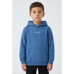 Kapuzensweatshirt name it "NKMBRODY LS NREG SWEAT WH BRU NOOS", Jungen, Gr. 116, delft, Sweatware, Obermaterial: 70% Baumwolle, 30% Polyester, bedruckt, unifarben, normal normal, Rundhals, Rippb&uuml;ndchen, Sweatshirts, mit kleinem Logoprint