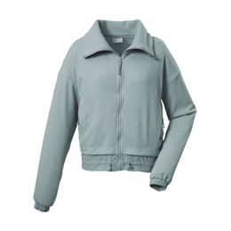 Fleecejacke Killtec "KOS 175 WMN FLC JCKT", Damen, Gr. 36, graugr&uuml;n, Obermaterial: 90% Polyester, 10% Elasthan.Obermaterial 2: 88% Polyamid, 8% Elasthan, 4% Polyester, Jacken Fleecejacke, Leichte Damen Fleecejacke mit hochschlie&szlig;endem Kragen
