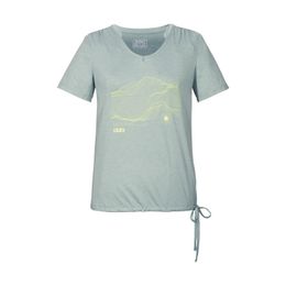 T-Shirt Killtec "KOS 497 WMN TSHRT", Damen, Gr. 38, graugr&uuml;n, Obermaterial: 88% Polyester, 12% Elasthan, V-Ausschnitt, Shirts T-Shirt, Weiches, strapazierf&auml;higes Funktionsshirt mit Kordelzug
