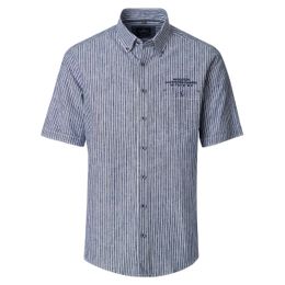 Kurzarmhemd Casamoda "Casamoda Leinenhemd kurzarm gestreift", Herren, Gr. 3XL, Normalgr&ouml;&szlig;en, blau, 55% Leinen, 45% Baumwolle, gestreift, l&auml;ssig geschnitten, Hemden