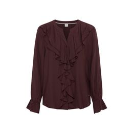 Klassische Bluse Brax "Style VIVE", Damen, Gr. 34, dunkellila, Web, 100% Viskose, Rundhals, Blusen Bluse