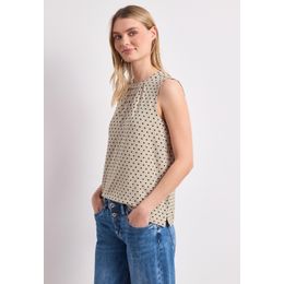 Tanktop Street One, Damen, Gr. 34, clay sand, Stoff, 95% Viskose, 5% Elasthan, gepunktet, comfort fit normal, Rundhals, normaler Saum, Tops Tanktop, mit Rundhalsausschnitt