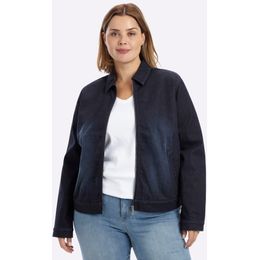 Jeansblazer sheego "Jeansblazer", Damen, Gr. 40, dunkelblau, 98% Baumwolle, 2% Elasthan, Blazer