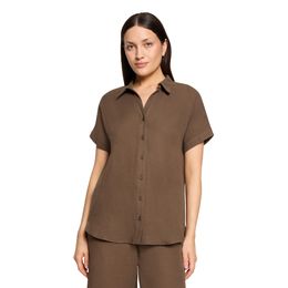 Schlupfbluse Betty Barclay "Damen mit Kragen", Damen, Gr. 36, braun, Obermaterial: 100% Baumwolle, figurumspielend normal, Blusen Schlupfbluse