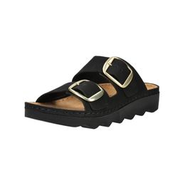 Pantolette Rohde "Rohde Pantoletten Nubukleder", Damen, Gr. 37, schwarz, Nubukleder, Schuhe Pantolette