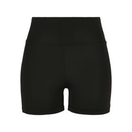Stoffhose Urban Classics "Urban Classics Damen Ladies Recycled High Waist Cycle Hot Pants", Damen, Gr. L, US-Gr&ouml;&szlig;en, schwarz, 78% Polyester, 22% Elasthan, unifarben, skinny fit, Hosen Stoffhose