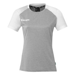 T-Shirt Kempa "Shirt Ambition 28 Women", Damen, Gr. L, grau (schwarz grau melange, wei&szlig;), Obermaterial: 100% Polyester Pol. recyc.., Shirts T-Shirt