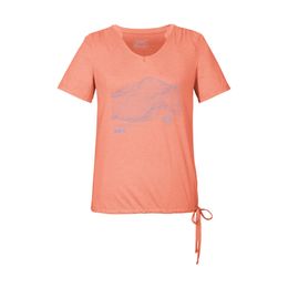 T-Shirt Killtec "KOS 497 WMN TSHRT", Damen, Gr. 36, pfirsich, Obermaterial: 88% Polyester, 12% Elasthan, V-Ausschnitt, Shirts T-Shirt, Weiches, strapazierf&auml;higes Funktionsshirt mit Kordelzug