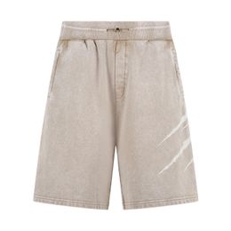 Shorts Plein Sport "Washed Shorts Crackle Scratch", Herren, Gr. L, US-Gr&ouml;&szlig;en, 06, beige, Stoff: 100% Baumwolle, Hosen Shorts