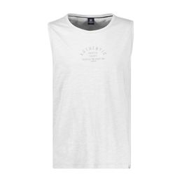 Muskelshirt Lerros "Luftiges Tanktop aus Baumwolle mit trendigem Slogan-Print", Herren, Gr. L, broken wei&szlig;, 100% Baumwolle, Rundhals, Shirts