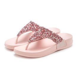 Badezehentrenner Vivance "Flip Flop, Badelatsche, Badeschuhe, Pantolette, Zehentrenner", Damen, Gr. 36, ros&eacute;, Obermaterial: 100% Synthetik. Decksohle: 100% Synthetik. Futter: 100% Synthetik. Laufsohle: 100% Synthetik, unifarben, Schuhe, Sommerschuh mit modischem Glitzerdetail VEGAN