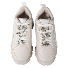 Trainingsschuh Buffalo "Buffalo Cld Corin - Vegannappa", Damen, Gr. 36, beige, wei&szlig;, Kunstfaser, unifarben, Schuhe