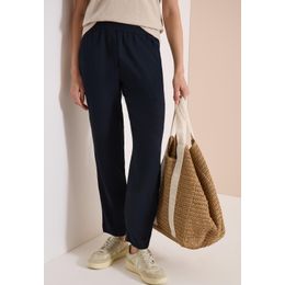 Stoffhose Cecil, Damen, Gr. L, L&auml;nge 28, universal blau, Stoff, 100% Viskose, unifarben, loose fit kn&ouml;chellang, Hosen Stoffhose, Middle Waist