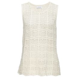 Stricktop Lascana, Damen, Gr. 32/34, beige, Strick, Obermaterial: 60% Polyester, 40% Baumwolle, unifarben, figurumspielend h&uuml;ftlang, Rundhals, Tops Stricktop
