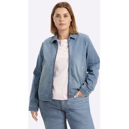 Jeansblazer sheego "Jeansblazer", Damen, Gr. 40, blau, bleached, 98% Baumwolle, 2% Elasthan, Blazer