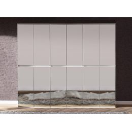 Garderoben-Set Home Affaire "Malcesine", wei&szlig;, B:222cm H:191cm T:34cm, Holzwerkstoff, Kastenm&ouml;bel-Sets, Garderobenschrank, 3 Mehrzweckschr&auml;nke mit Spiegelglasfronten - (B/T/H) 222/34/191 cm