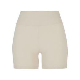 Stoffhose Urban Classics "Urban Classics Damen Ladies Recycled High Waist Cycle Hot Pants", Damen, Gr. 4XL, US-Gr&ouml;&szlig;en, beige (softseagrass), 78% Polyester, 22% Elasthan, unifarben, skinny fit, Hosen Stoffhose