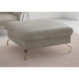 Sit & More Hocker SIT & MORE "Fashion", grau (hellgrau), B:89cm H:45cm T:89cm, Hocker, Sitzhocker, inklusive Federkern, mit satinierten Nickelf&uuml;&szlig;en