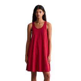 Marc O'Polo Jerseykleid MARC O'POLO DENIM "aus Organic Cotton", Damen, Gr. L, Normalgr&ouml;&szlig;en, vivid cherry, Obermaterial: 100% Baumwolle, unifarben, relaxed fit knielang, Rundhals, paspeliert, Kleider Jerseykleid