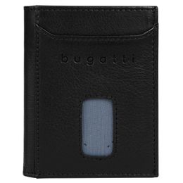 Geldb&ouml;rse Bugatti "SECURE SLIM", Damen, schwarz, Leder, leicht gl&auml;nzend, unifarben, Kleinlederwaren, echt Leder
