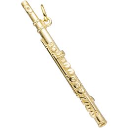 Kettenanh&auml;nger Jobo "Anh&auml;nger Musik Querfl&ouml;te 45 mm", goldfarben, Schmuckanh&auml;nger, Damen, Silber 925 (Sterlingsilber), Kettenanh&auml;nger, 925 Silber vergoldet