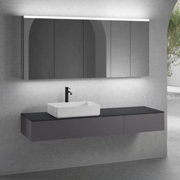 neoro n50 M&ouml;belanlage B: 180 cm mit 2 Ausz&uuml;gen, Waschtisch B: 58 cm wei&szlig; matt, mit Spiegelschrank f&uuml;r die Schweiz,,