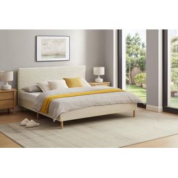 Polsterbett Home Affaire "Armandine inkl. Lattenrost", beige, B:185,5cm H:100cm L:212cm, Betten, Polsterbett, Kopfteil mit Cordbezug, erh&auml;ltlich in den Breiten 140cm & 180cm