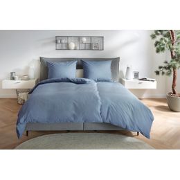 Bettw&auml;sche Primera "Renforce Stonewashed", blau, B/L: 155cm x 220cm, 1 Stk., 1 Stk., Renforc&eacute;, B/L: 80cm x 80cm, 2 Stk., Renforc&eacute;, Obermaterial: 100% Baumwolle, Bettw&auml;sche, Bettw&auml;sche, jedes Teil ein Unikat, gewaschene Used Optik